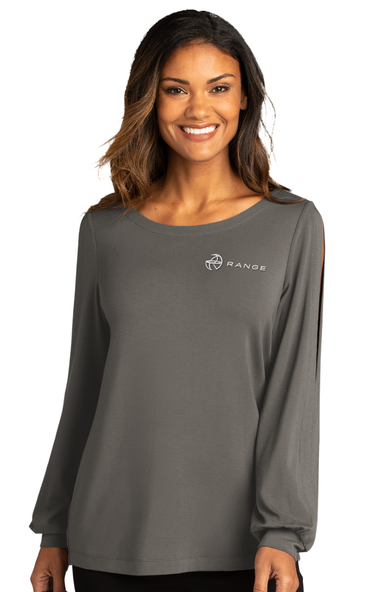 Ladies Luxe Knit Jewel Neck Top – Range Swag